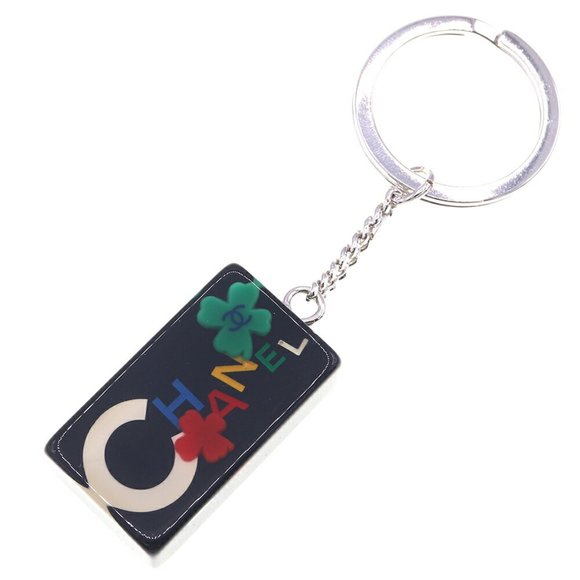 CHANEL | Accessories | Chanel Key Ring A2485 Black Plastic Metal Holder ...